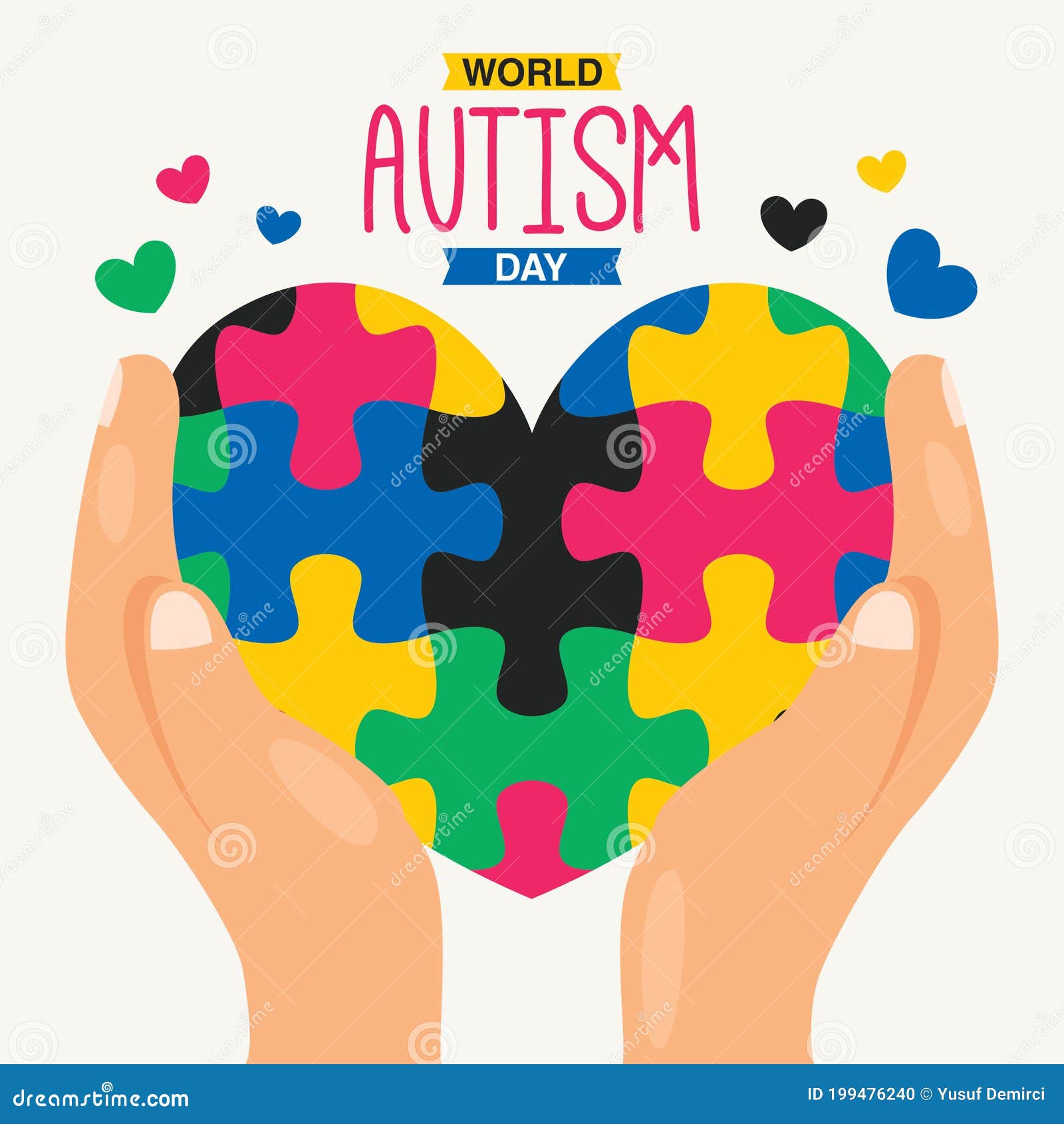Concept Drawing of Autism Awareness Stock Vector - Illustration of ...