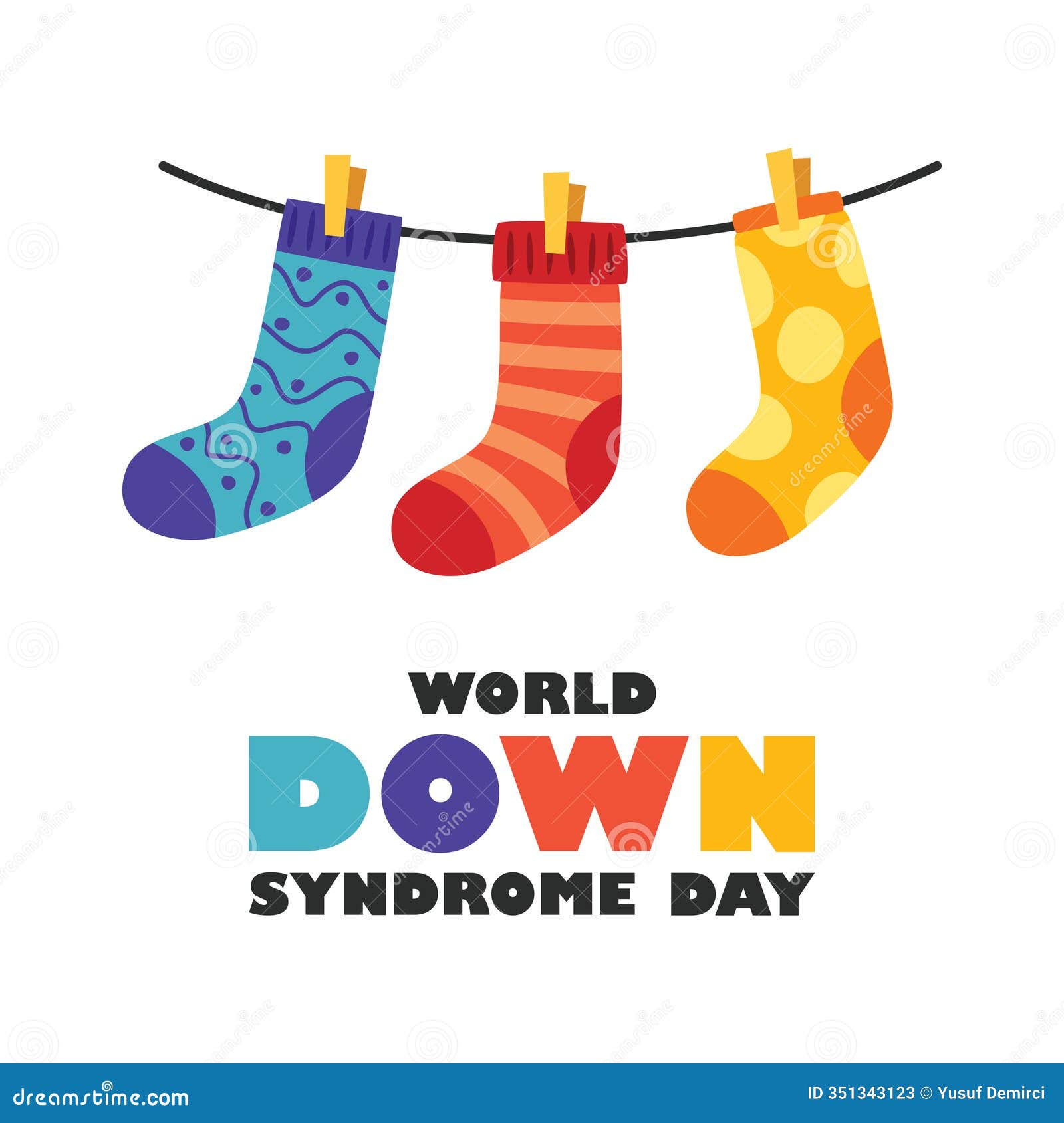 Concept Drawing for Down Syndrome Awareness Stock Illustration ...