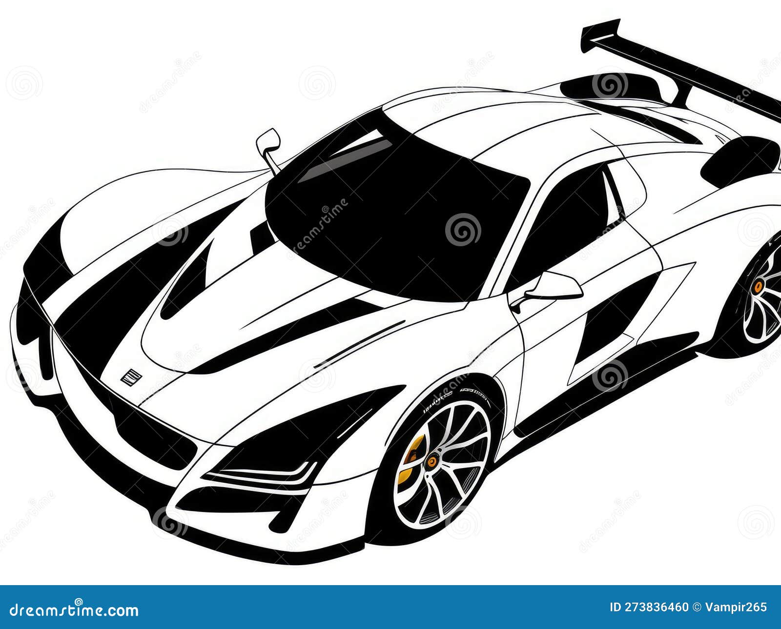 Concept Drawing of a Sports Car Stock Illustration - Illustration of ...
