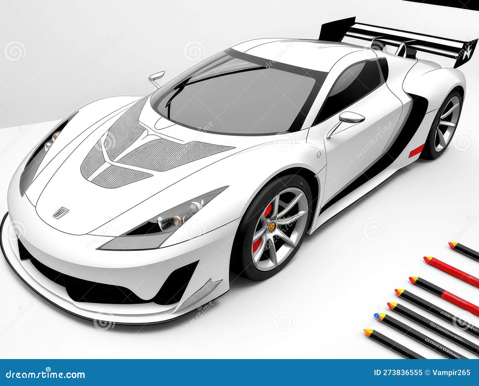 Concept Drawing of a Sports Car Stock Illustration - Illustration of ...