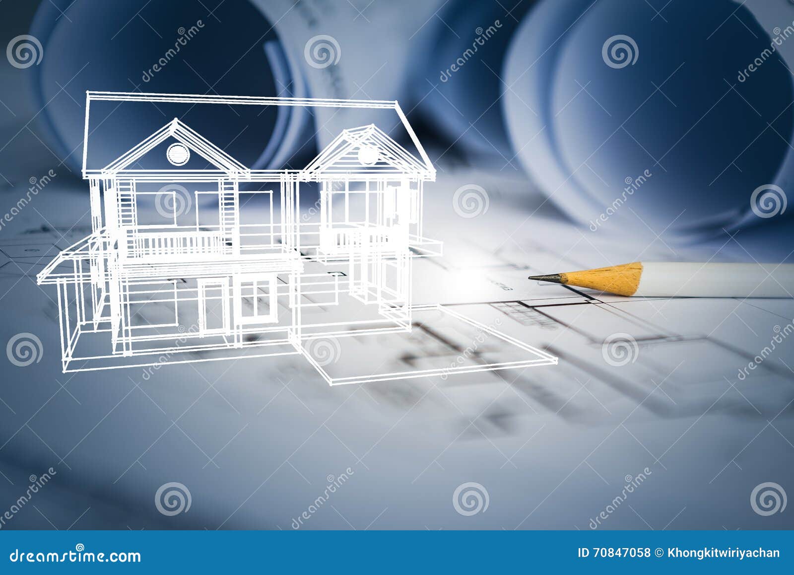 Construction Drawing Blueprints Royalty-Free Stock Photography ...