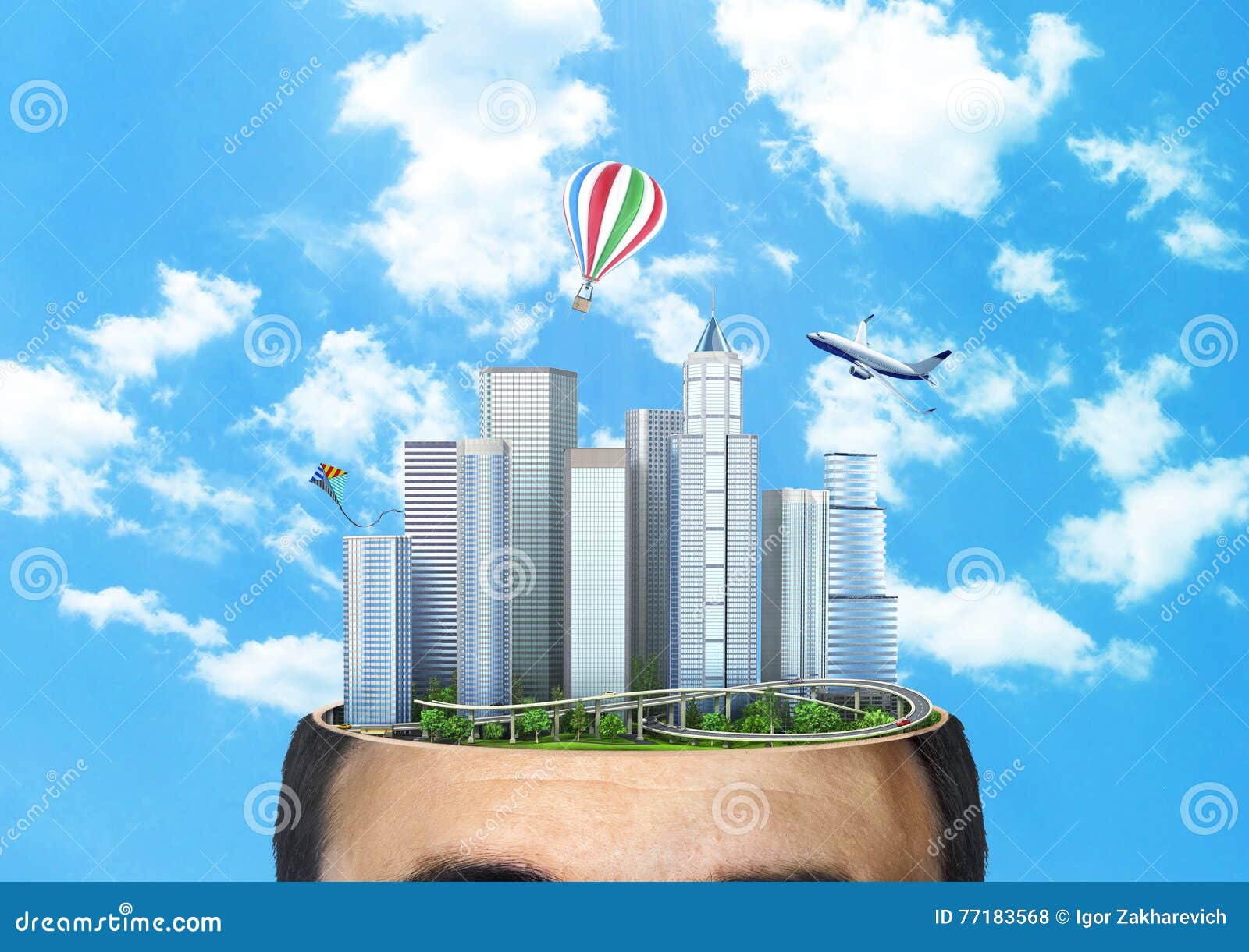 Concept of dreaming. stock illustration. Illustration of green - 77183568