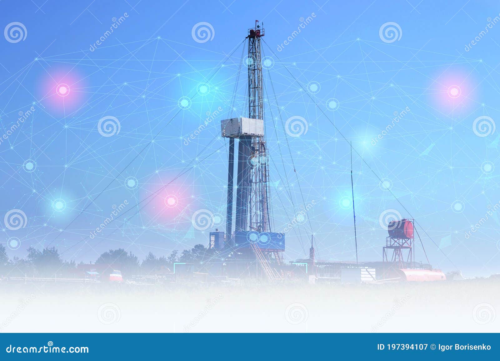 The Concept of Drilling Geological Exploration Wells for Oil. Collect ...