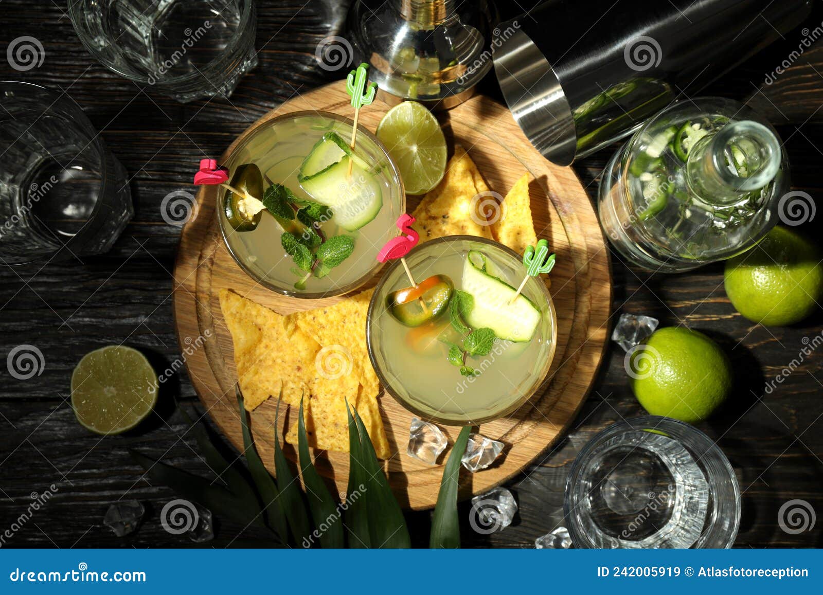 Concept of Drink with Jalapeno Cocktail, Top View Stock Image - Image ...