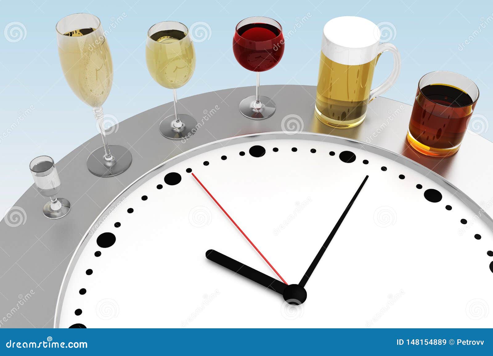 Concept of Drinking Alcohol at a Certain Time Stock Illustration ...