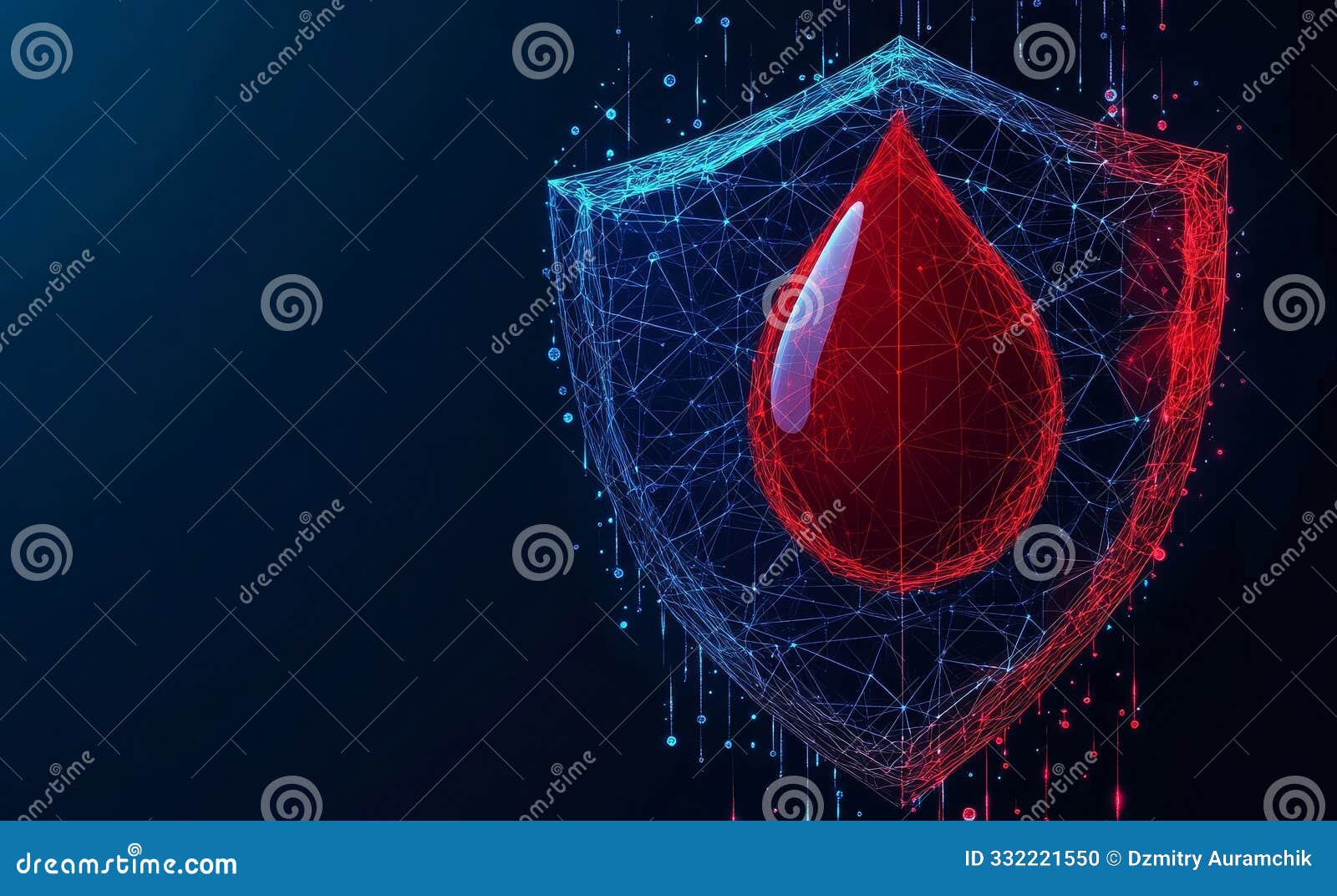 In this Concept, a Drop of Blood is Behind the Blue Guard Shield Being ...
