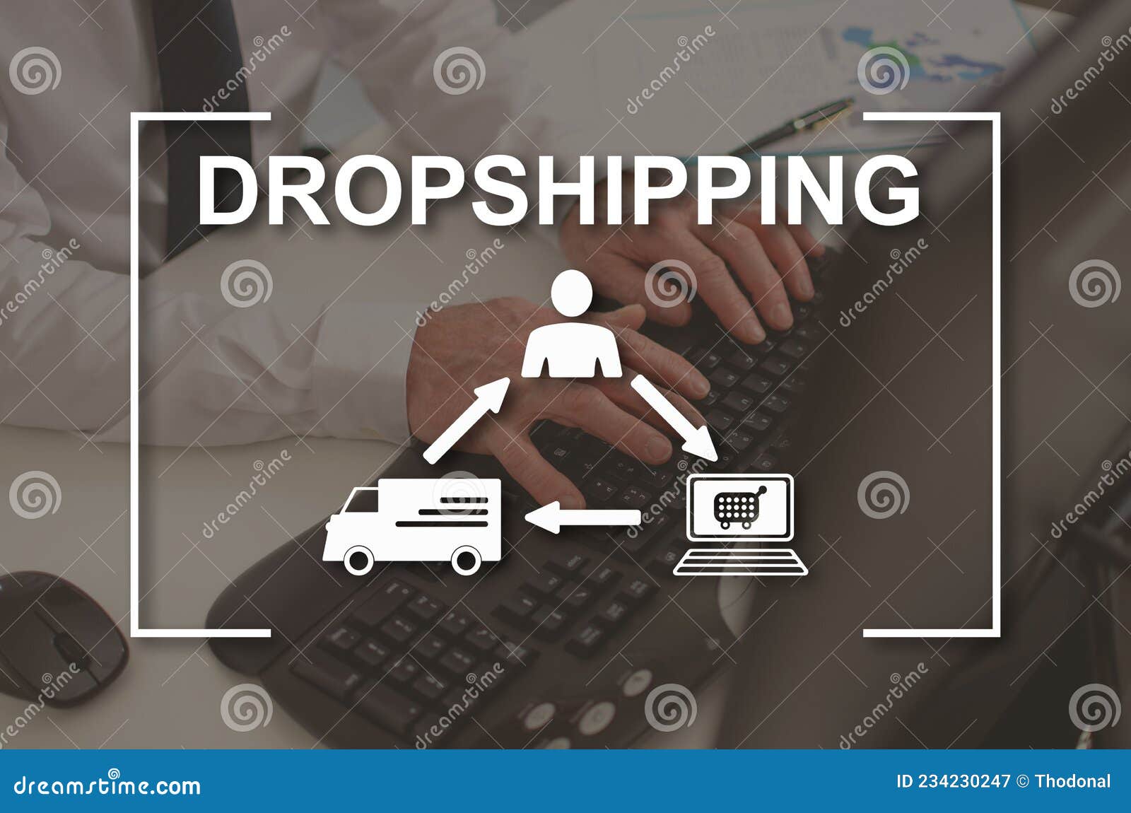 Concept of dropshipping stock image. Image of supplier - 234230247
