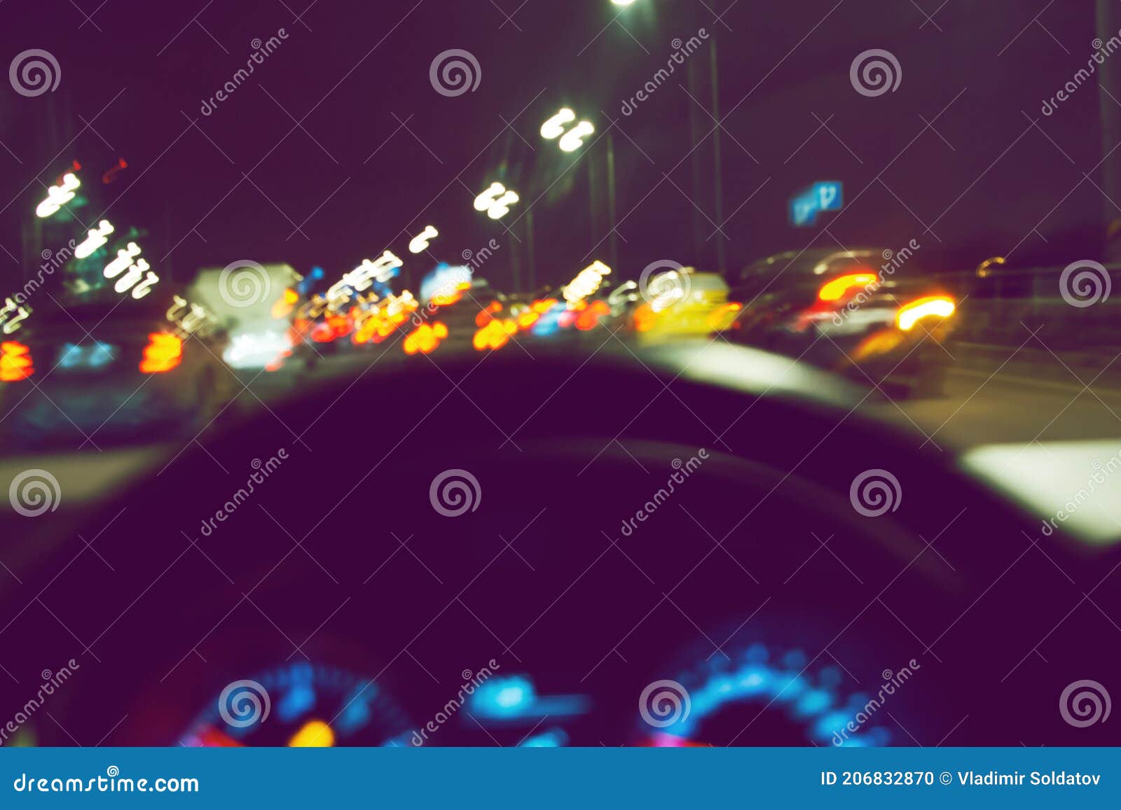 The Concept of Drunkenness at the Wheel of a Car. Abstract Vision of a ...