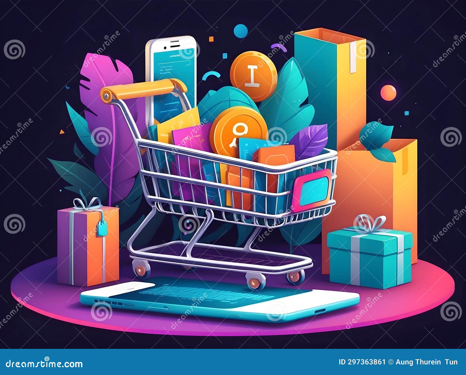 A concept of E commerce stock image. Image of growth - 297363861