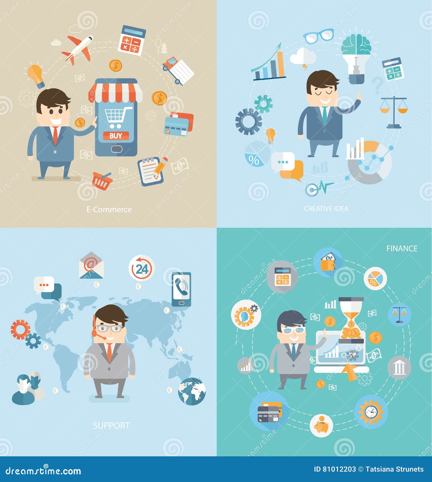 Concept of E-commerce, Finance, Support, Idea. Stock Vector ...