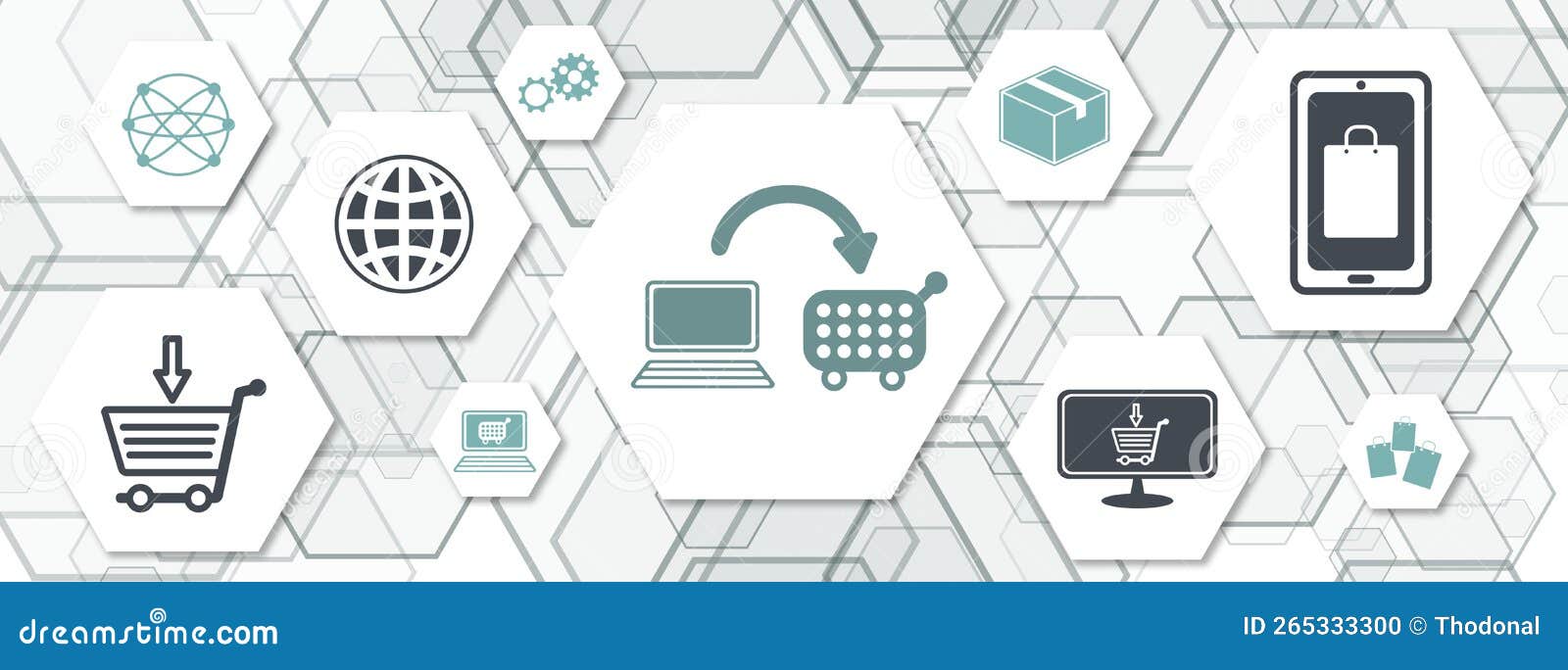 Concept of e-commerce stock illustration. Illustration of technology ...