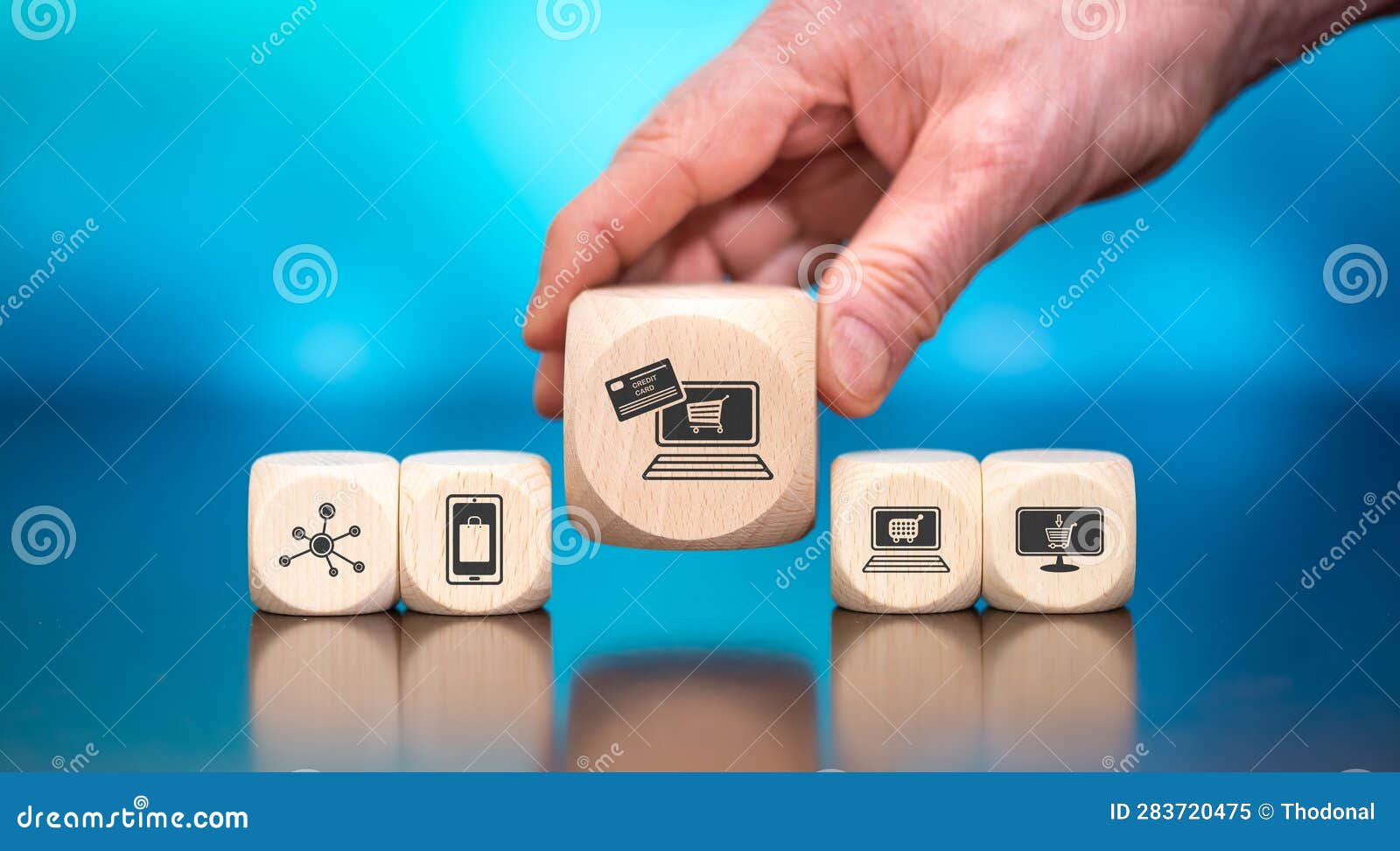 Concept of e-commerce stock image. Image of hand, sales - 283720475