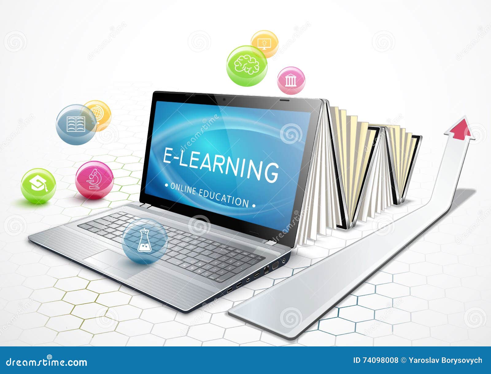 The Concept of E-learning. Education Online. Laptop As an Ebook ...