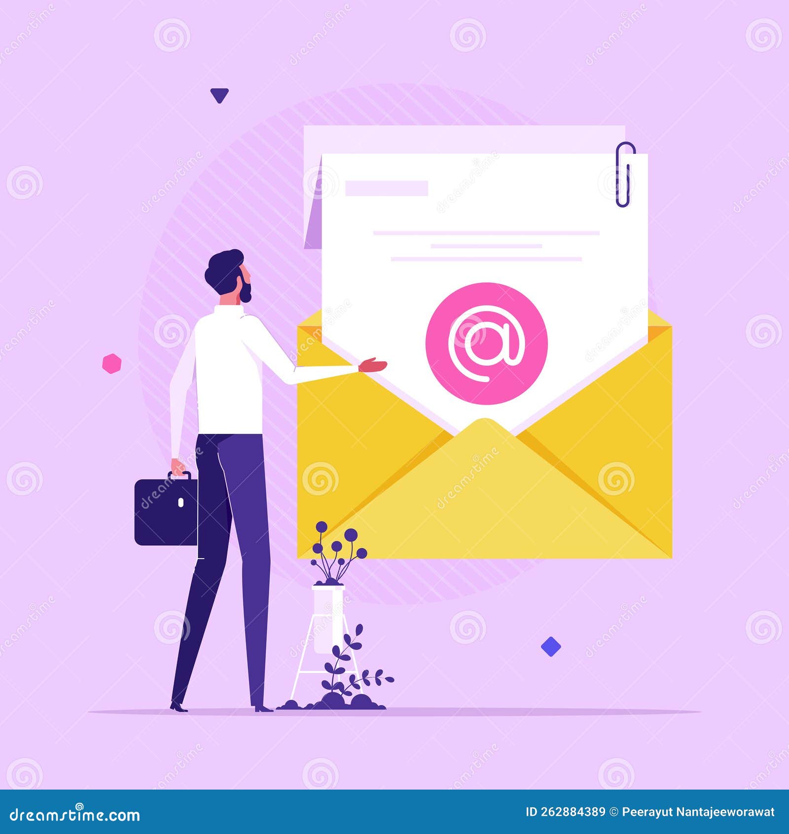 Concept of E-mail, Internet Message, Online Communication, Flat Vector ...