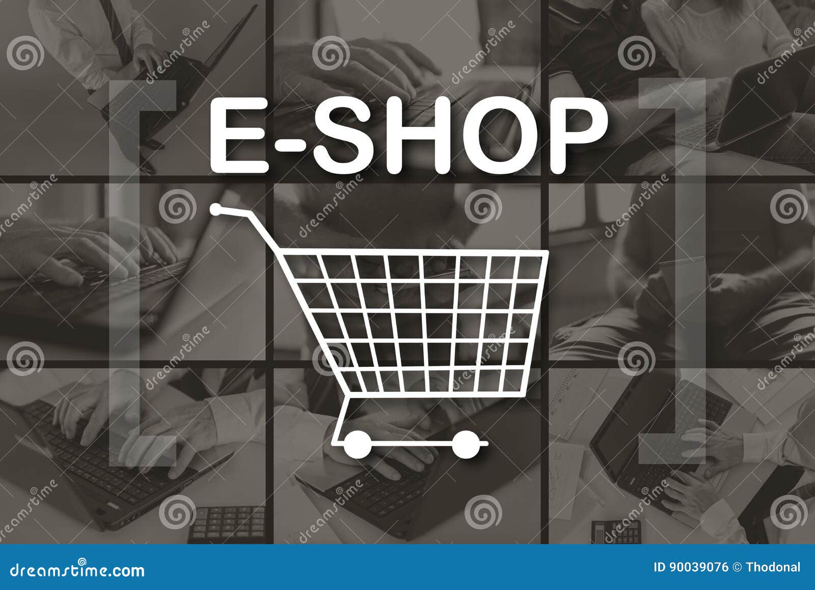 Concept of e-shop stock illustration. Illustration of eshop - 90039076