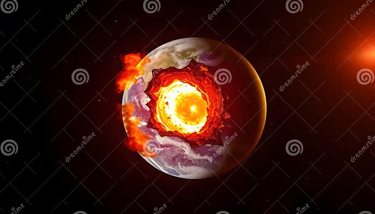 The Concept of the Earth Exploding because of the Apocalypse Stock ...