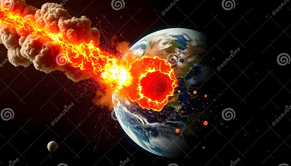 The Concept of the Earth Exploding because of the Apocalypse Stock ...