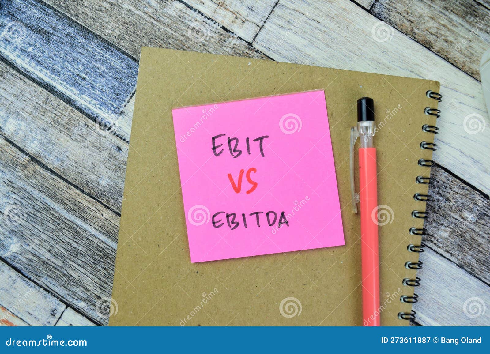 Concept of Ebit Vs Ebitda Write on Sticky Notes Isolated on Wooden ...