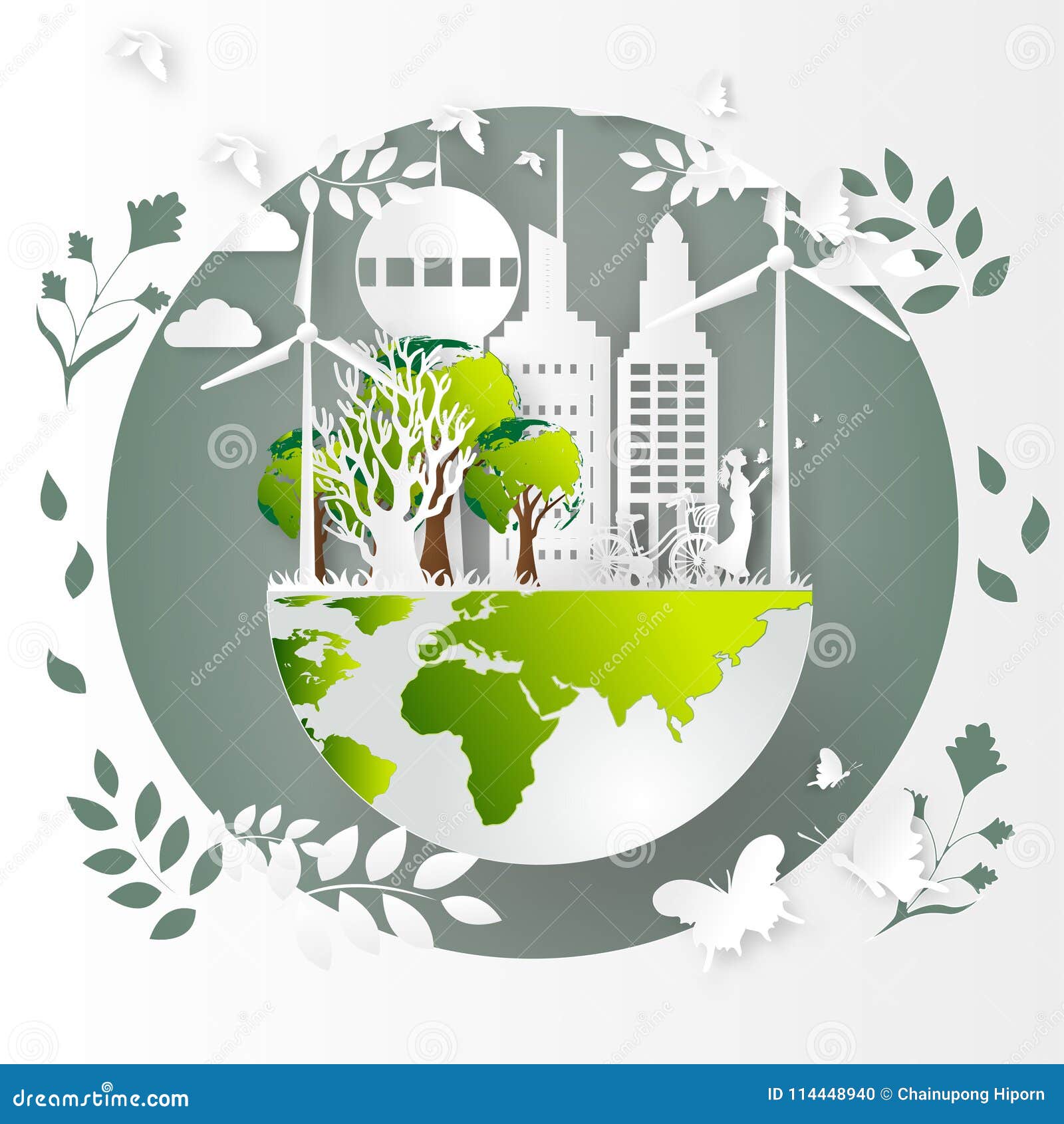 Concept of Eco,Creative Drawing World Map Global Ecological Concepts ...