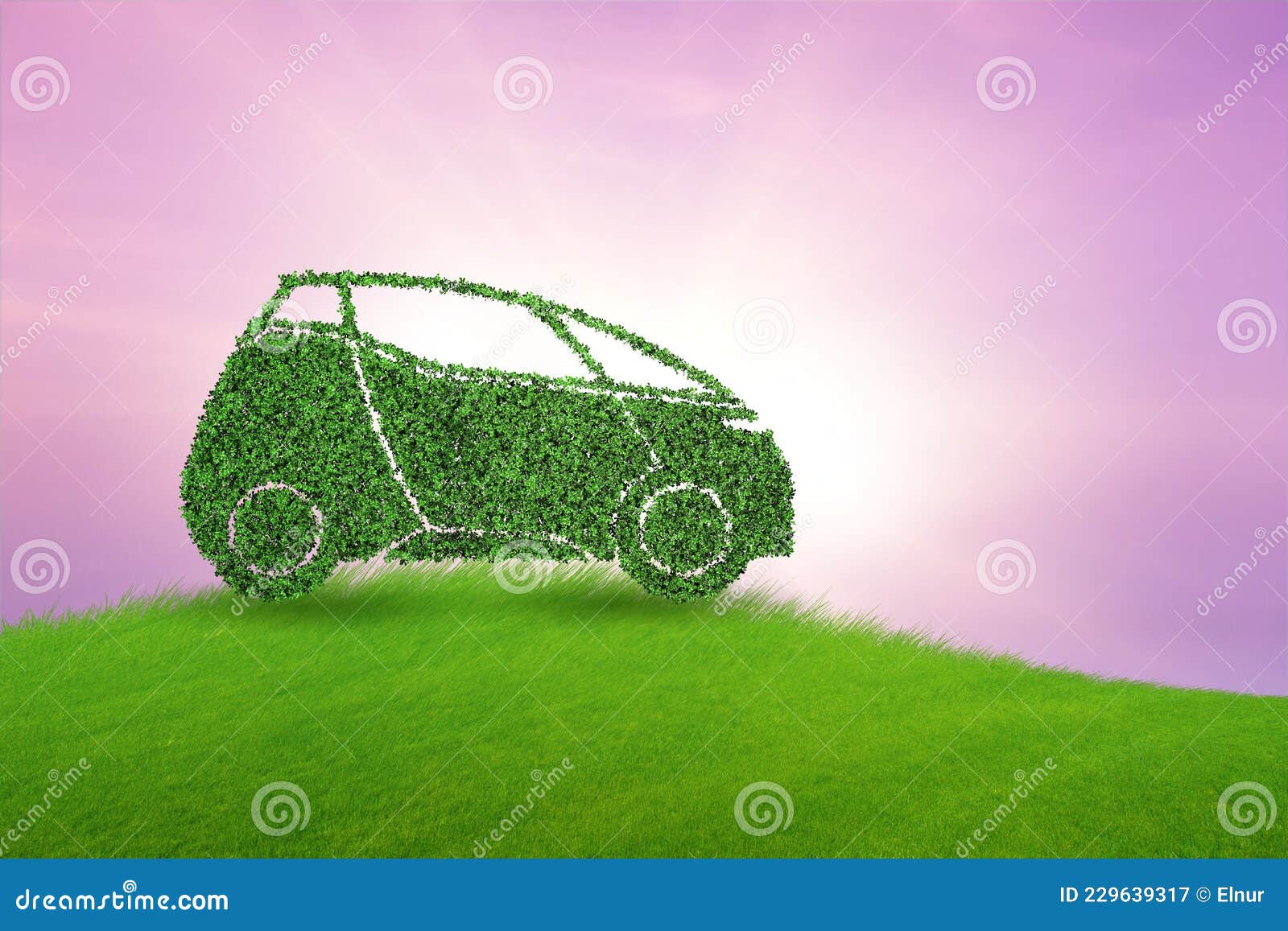 Concept of Ecological Electric Car Stock Illustration - Illustration of ...
