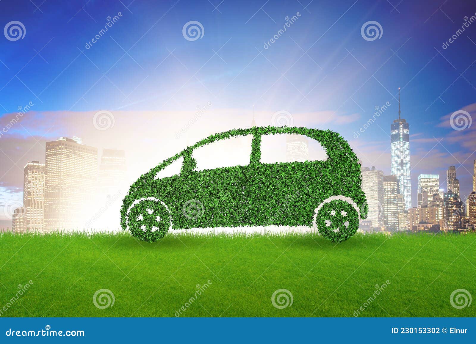 Concept of Ecological Electric Car Stock Illustration - Illustration of ...