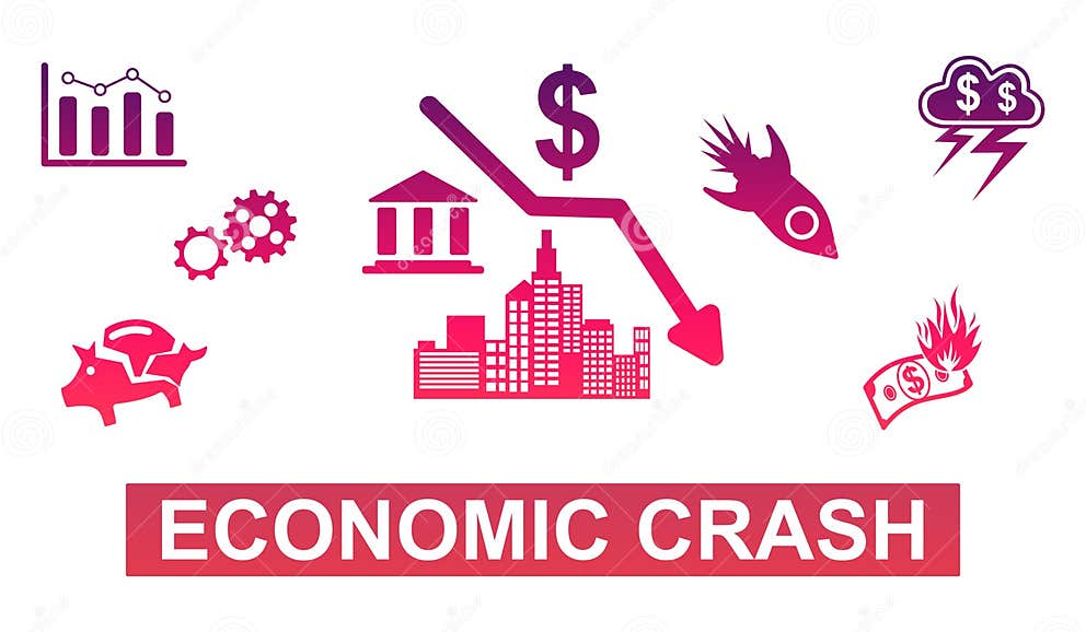 Concept of economic crash stock illustration. Illustration of disaster ...