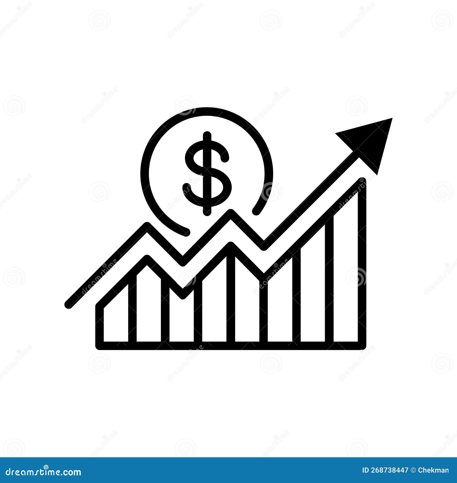 Concept of Economic Growth or Dollar Appreciation. Business Graph ...