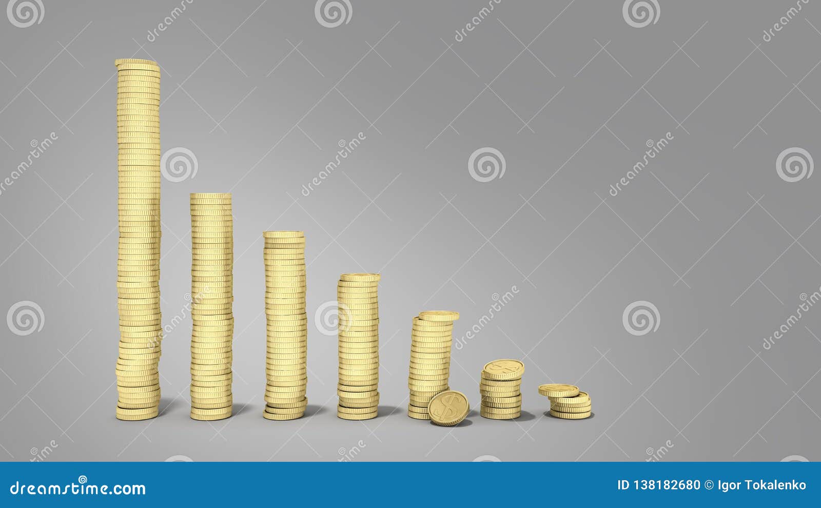 Concept of Economic Growth Stacks of Coins from Smaller To Larger 3d ...