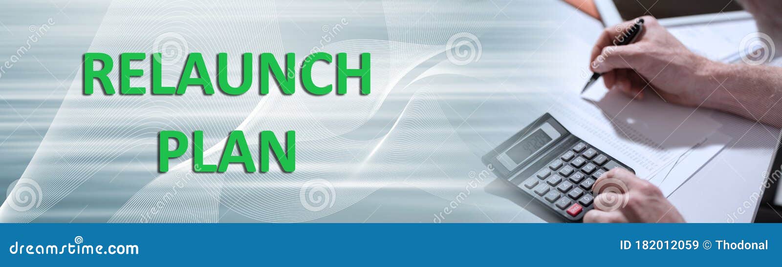 Concept of Economy Relaunch Plan with Businessman Using Calculator ...