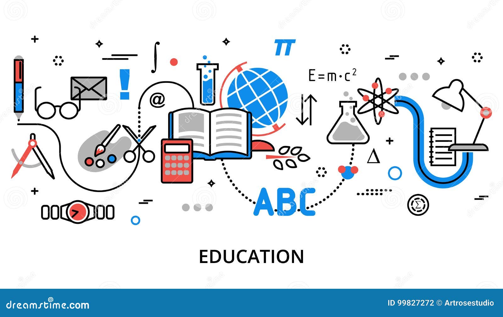 Concept of Education Process Stock Vector - Illustration of distance ...