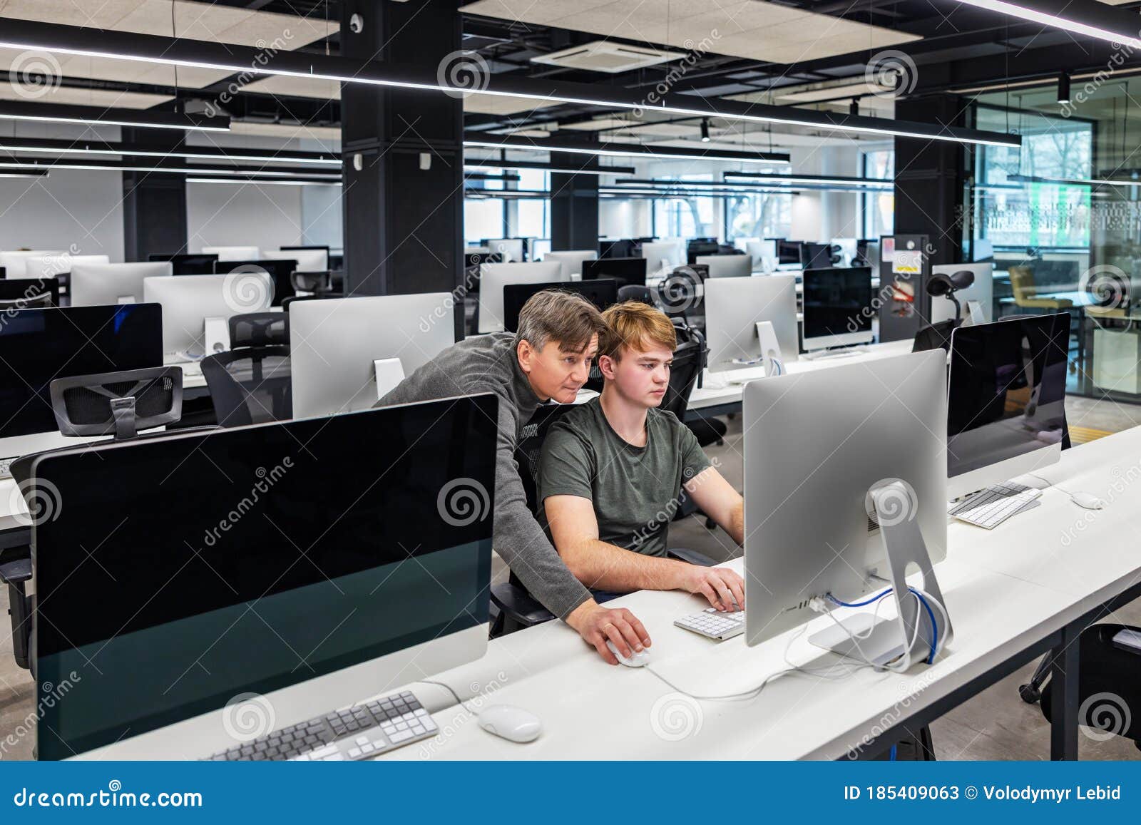 The Concept of Education, the Teacher Teaches a Young Man at the ...