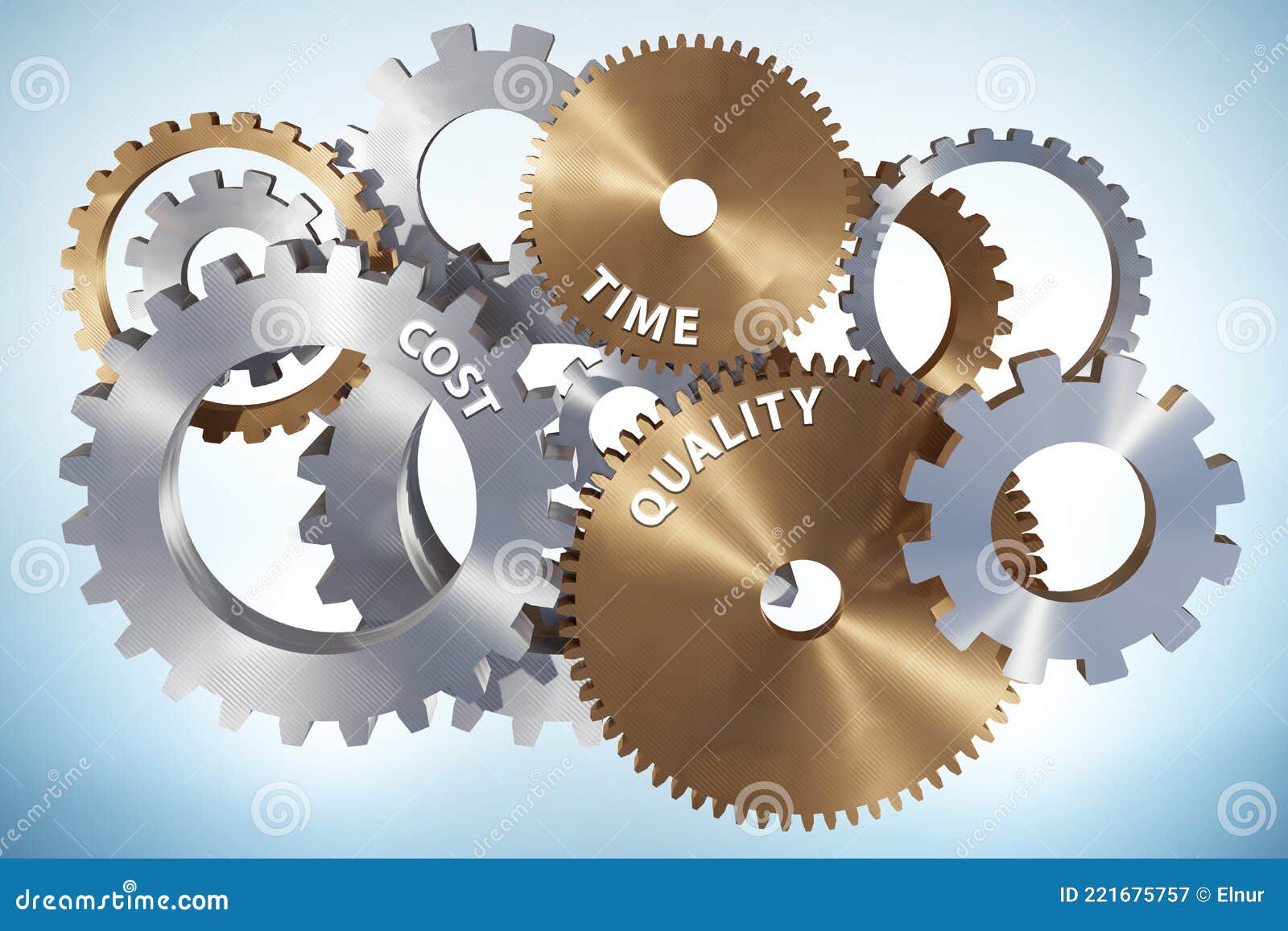 Concept of Efficiency with Cost Time and Quality Stock Illustration ...