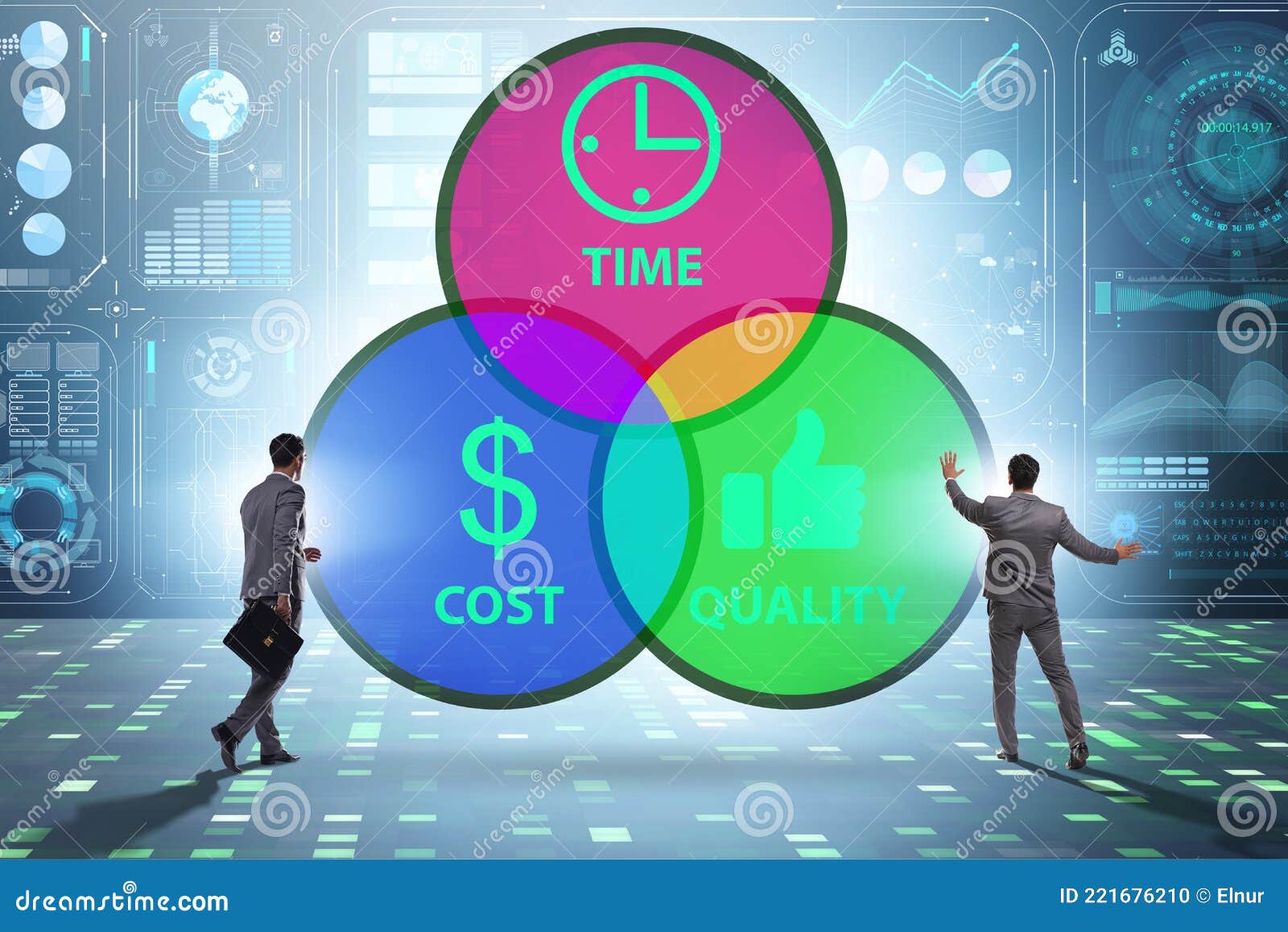 Concept of Efficiency with Cost Time and Quality Stock Photo - Image of ...