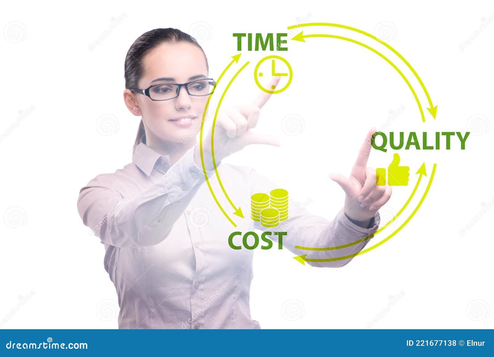 Concept of Efficiency with Cost Time and Quality Stock Photo - Image of ...