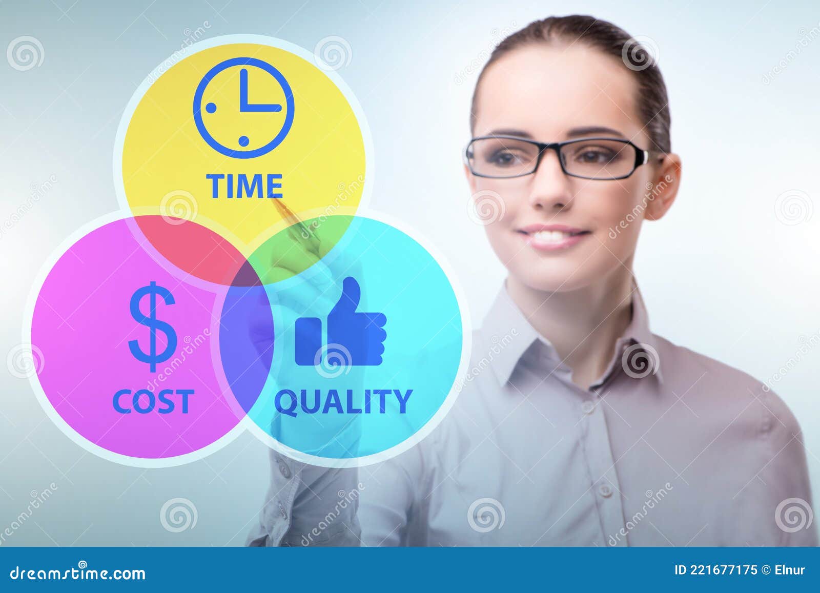 Concept of Efficiency with Cost Time and Quality Stock Image - Image of ...