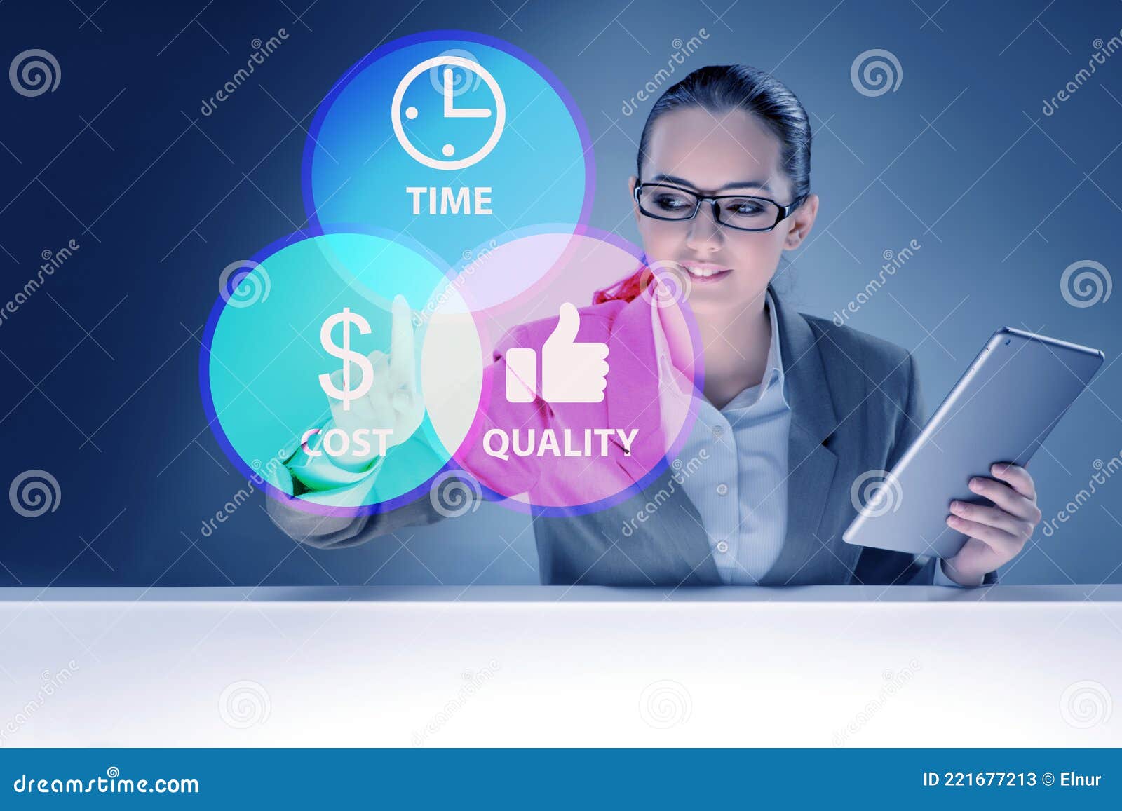 Concept of Efficiency with Cost Time and Quality Stock Image - Image of ...
