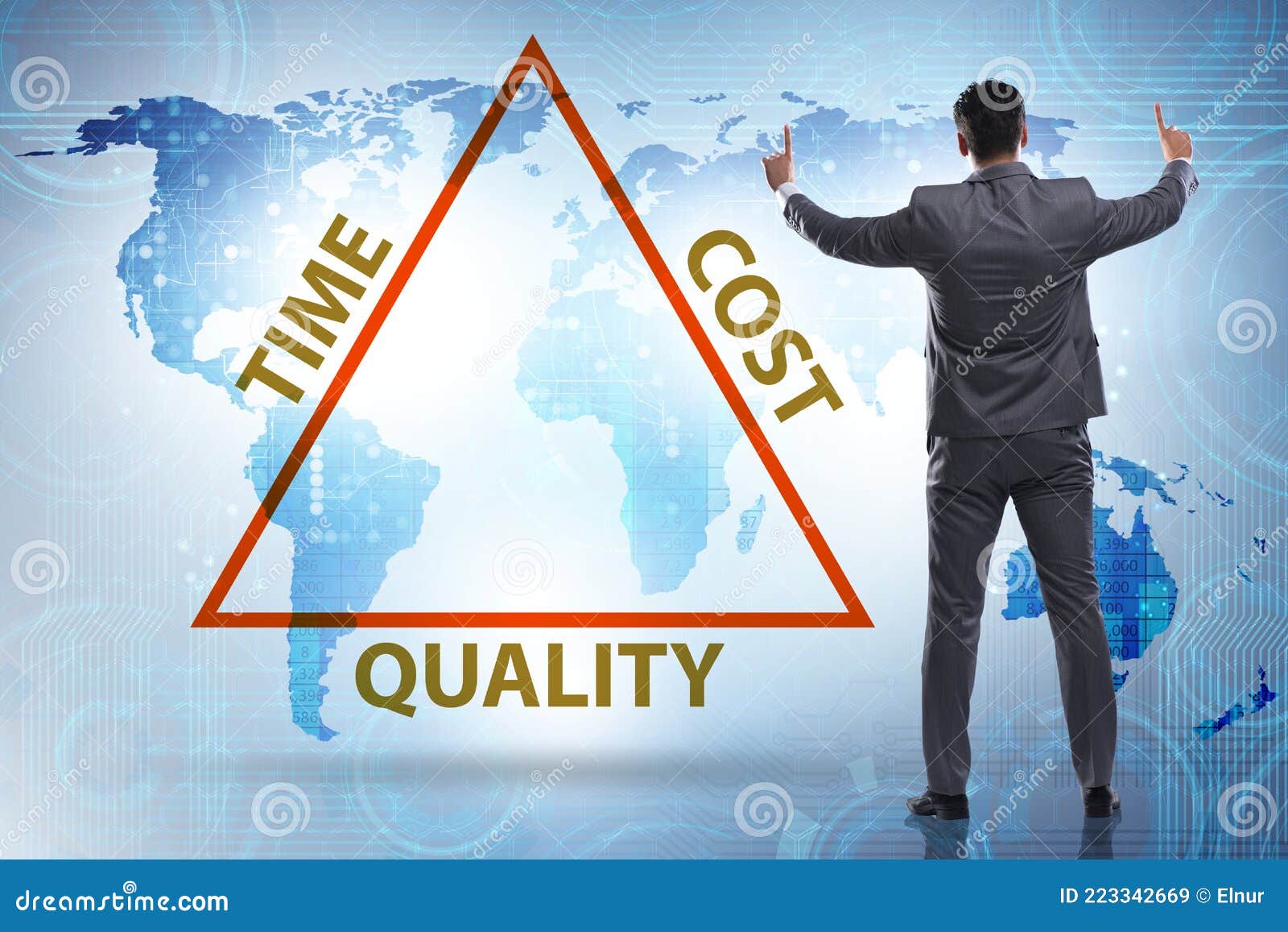 Concept of Efficiency with Cost Time and Quality Stock Image - Image of ...