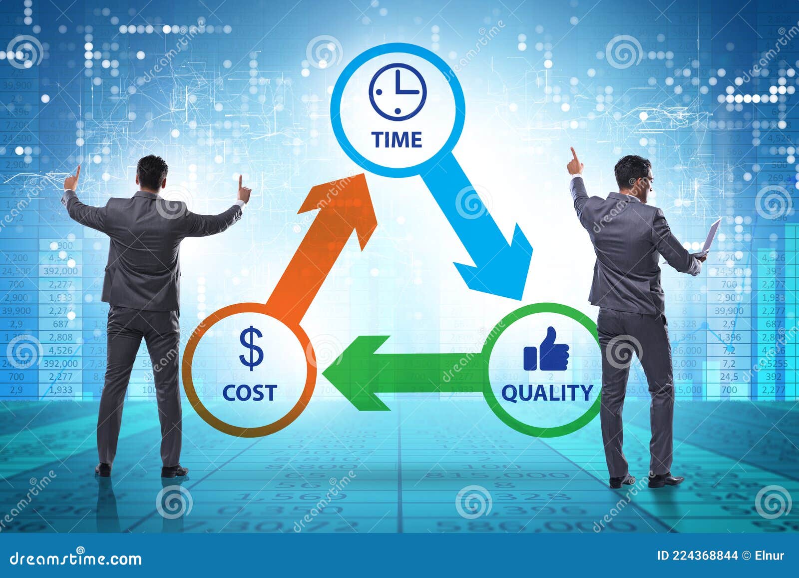 Concept of Efficiency with Cost Time and Quality Stock Photo - Image of ...