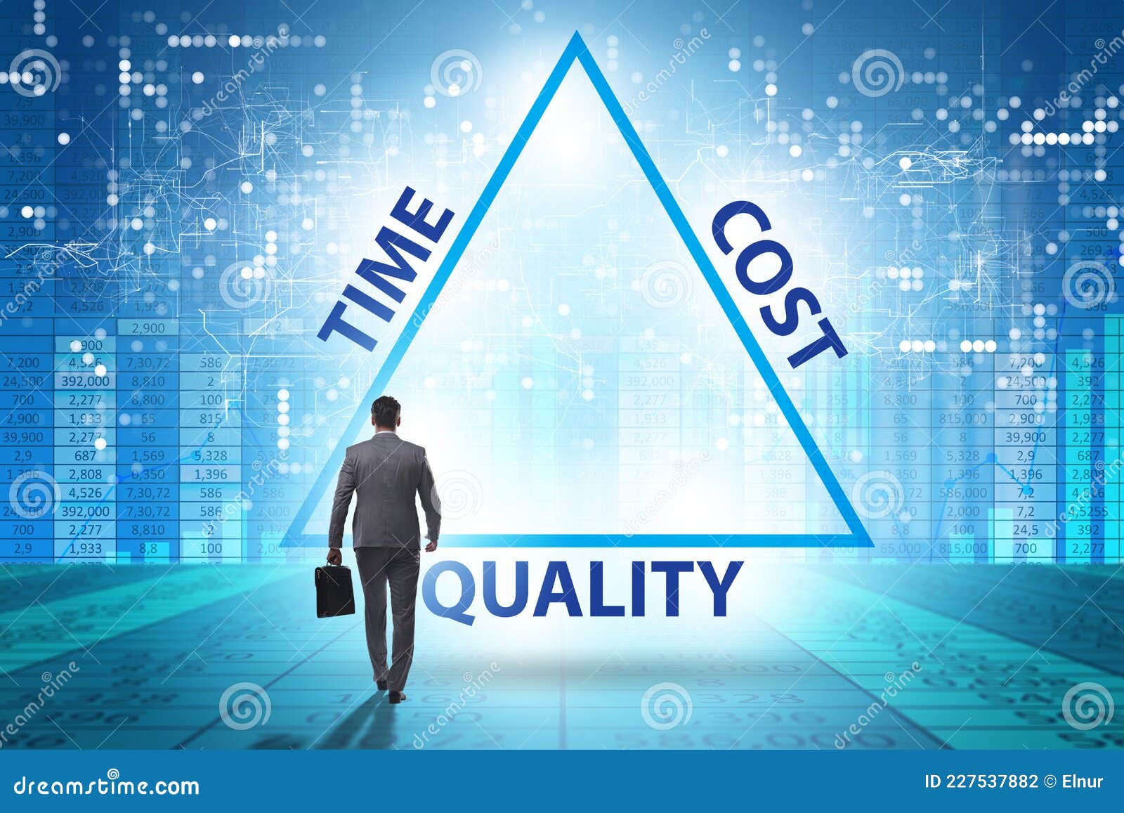 Concept of Efficiency with Cost Time and Quality Stock Photo - Image of ...