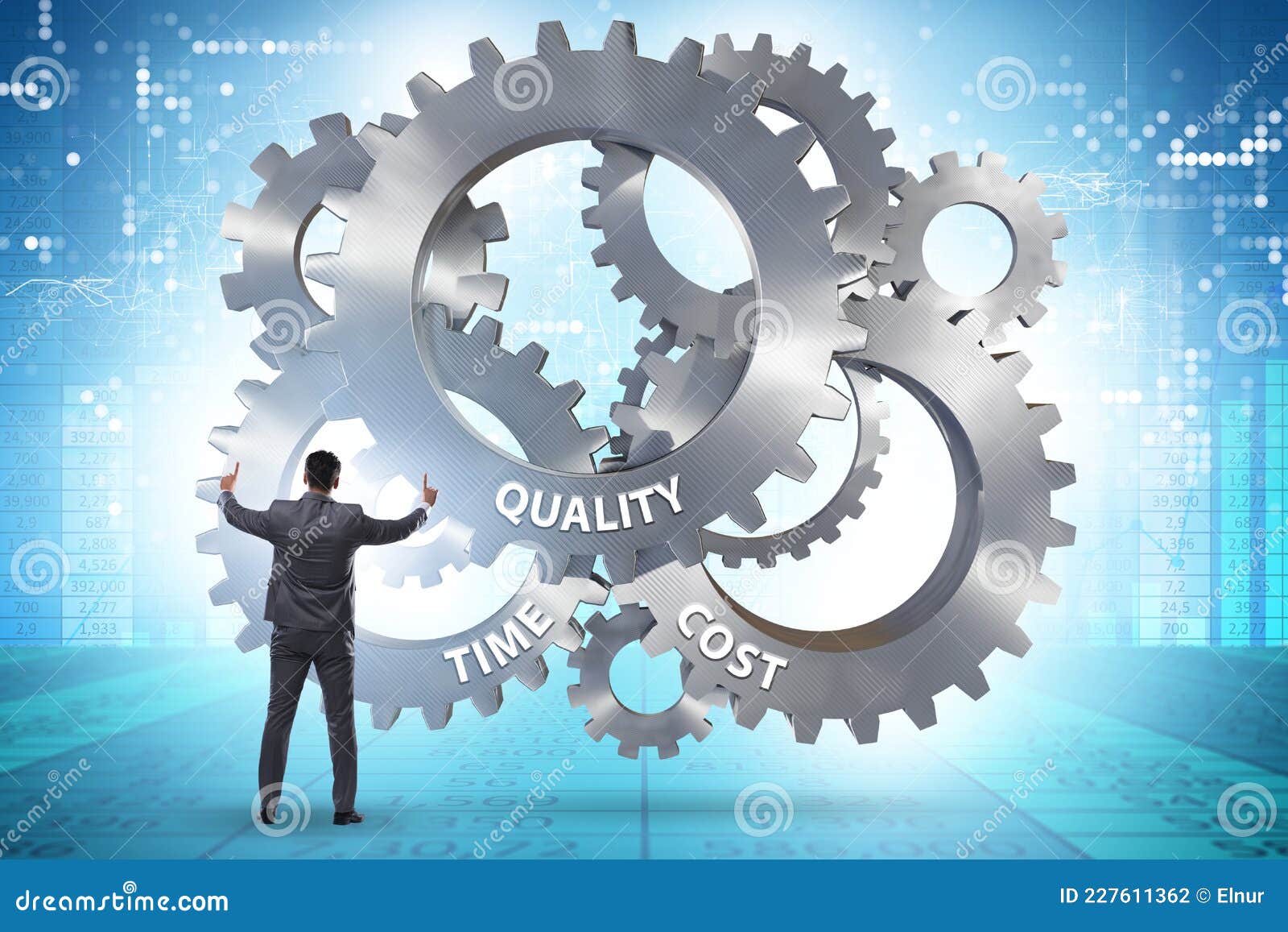 Concept of Efficiency with Cost Time and Quality Stock Photo - Image of ...
