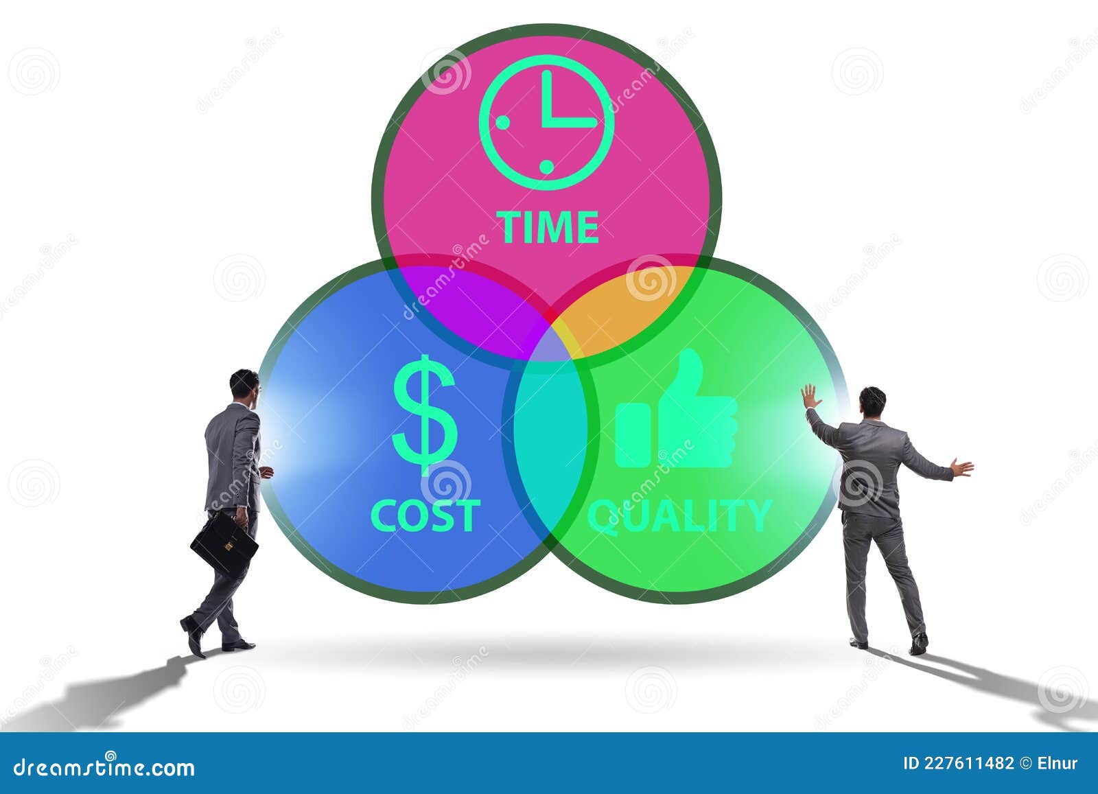 Concept of Efficiency with Cost Time and Quality Stock Illustration ...