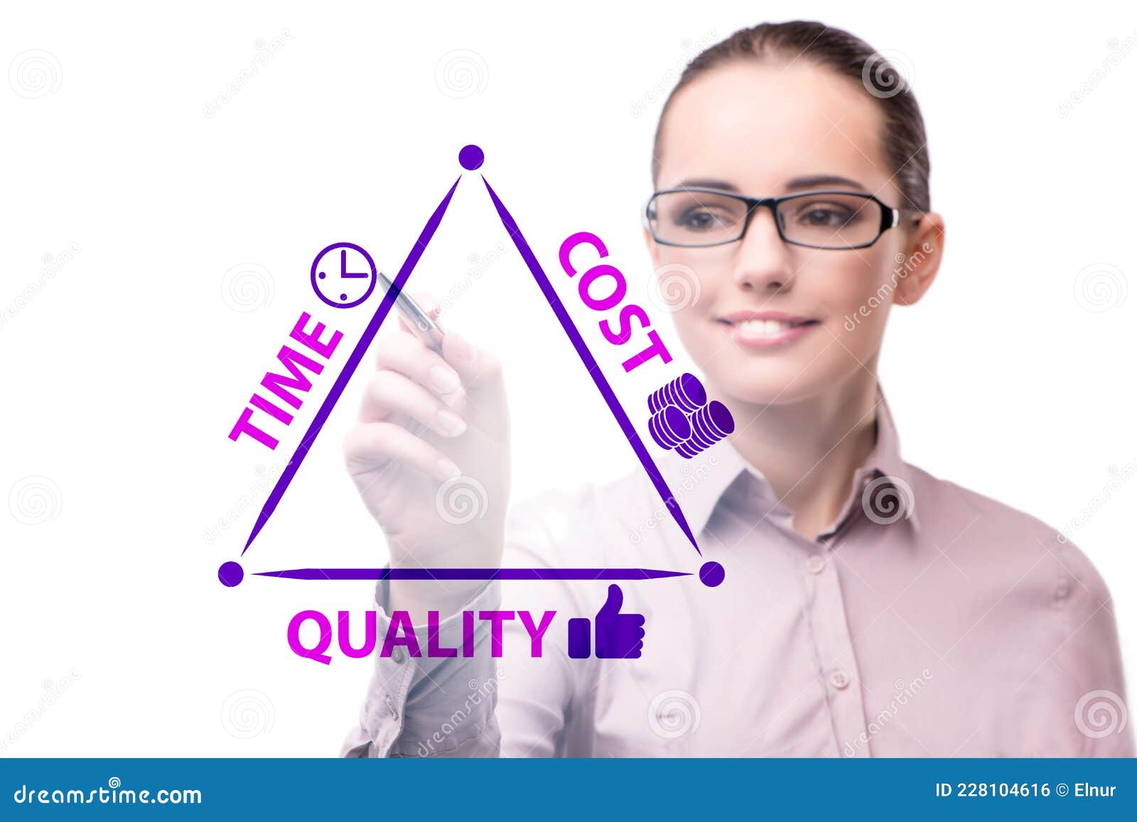 Concept of Efficiency with Cost Time and Quality Stock Photo - Image of ...