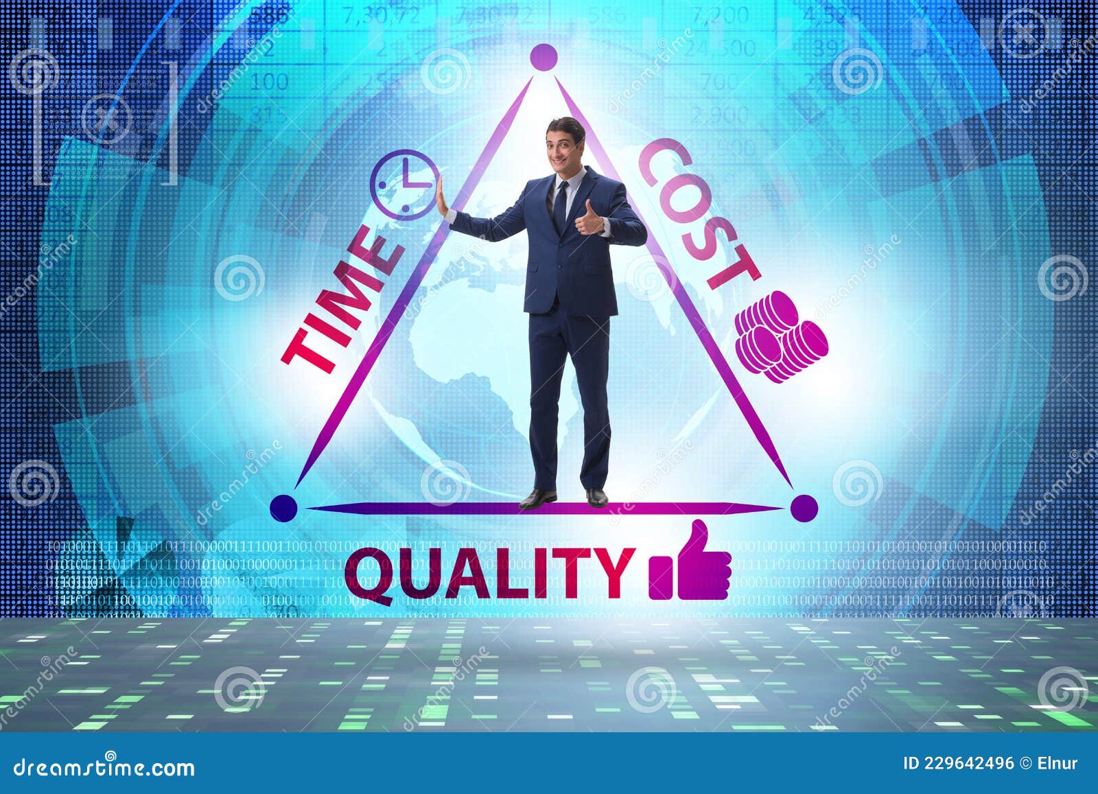 Concept of Efficiency with Cost Time and Quality Stock Photo - Image of ...