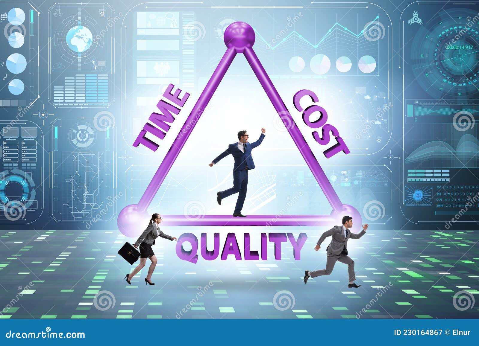 Concept of Efficiency with Cost Time and Quality Stock Image - Image of ...