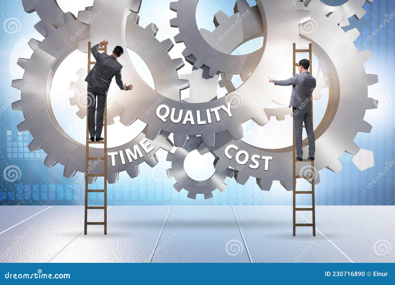 Concept of Efficiency with Cost Time and Quality Stock Photo - Image of ...