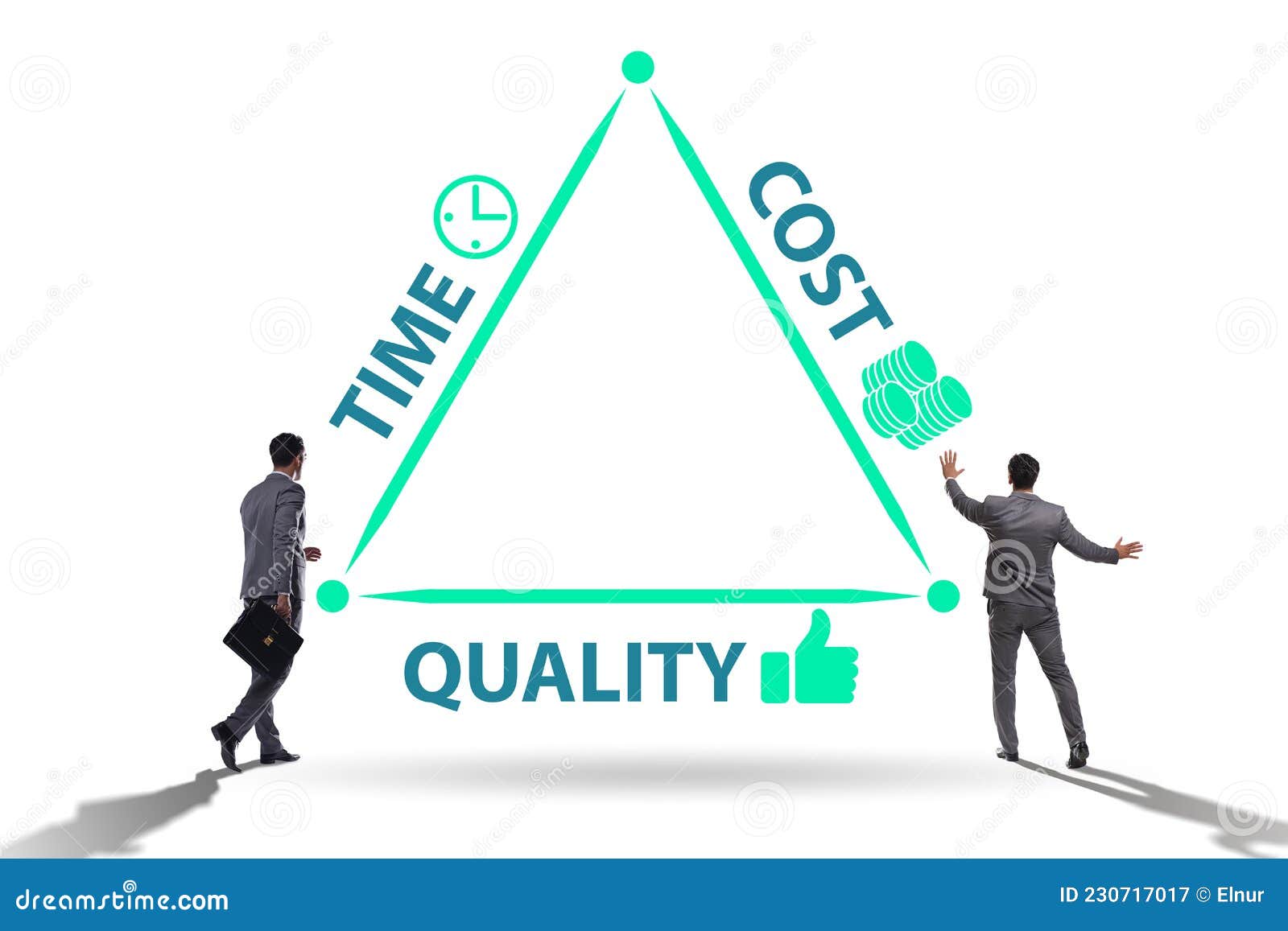 Concept of Efficiency with Cost Time and Quality Stock Illustration ...
