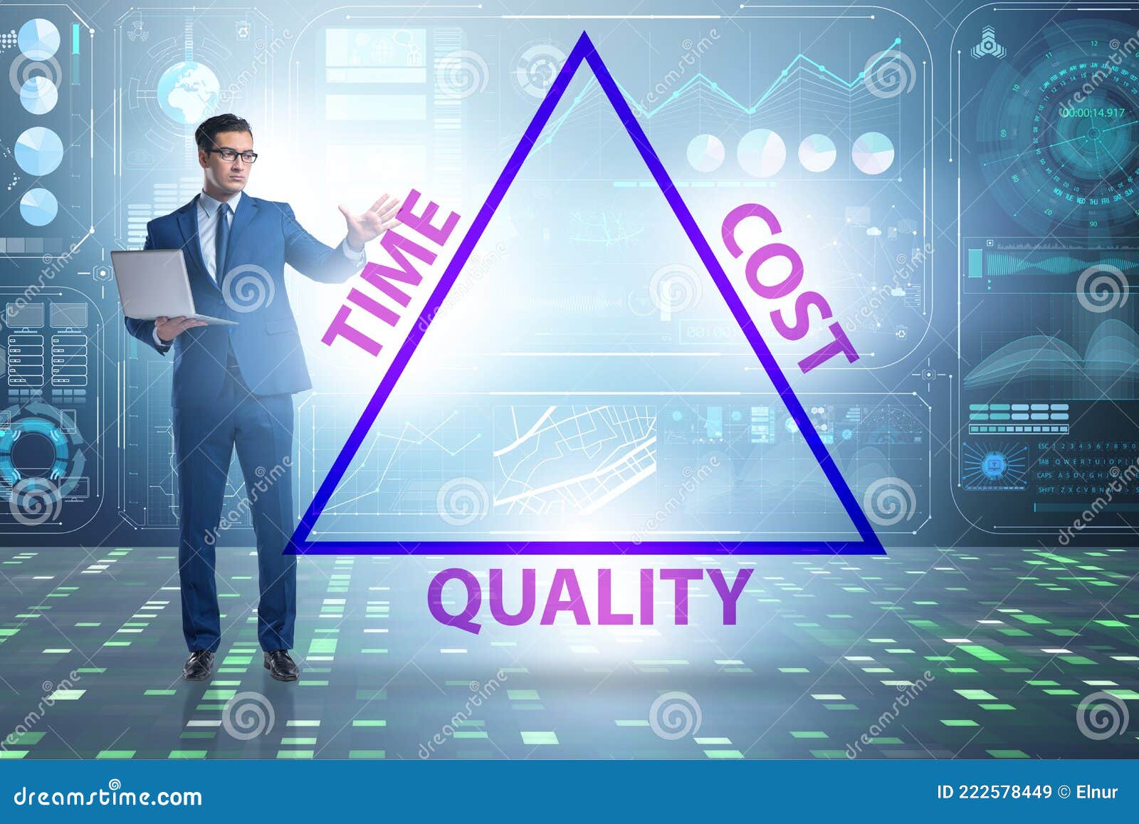 Concept of Efficiency with Cost Time and Quality Stock Image - Image of ...