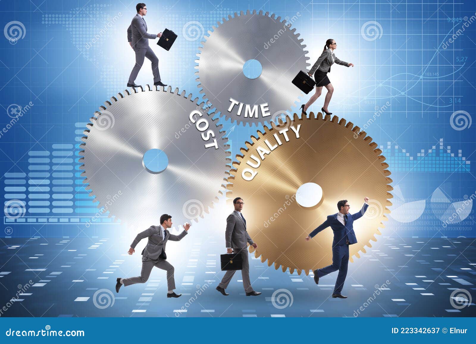 Concept of Efficiency with Cost Time and Quality Stock Image - Image of ...