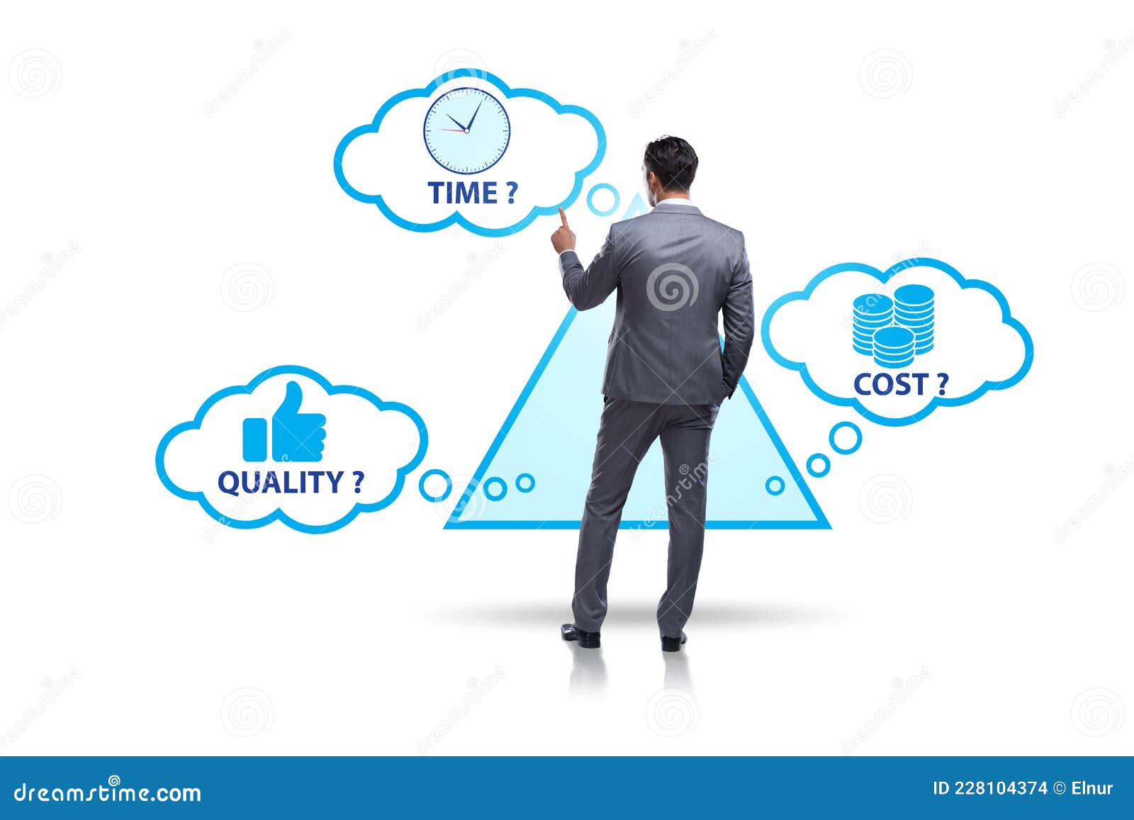 Concept of Efficiency with Cost Time and Quality Stock Illustration ...