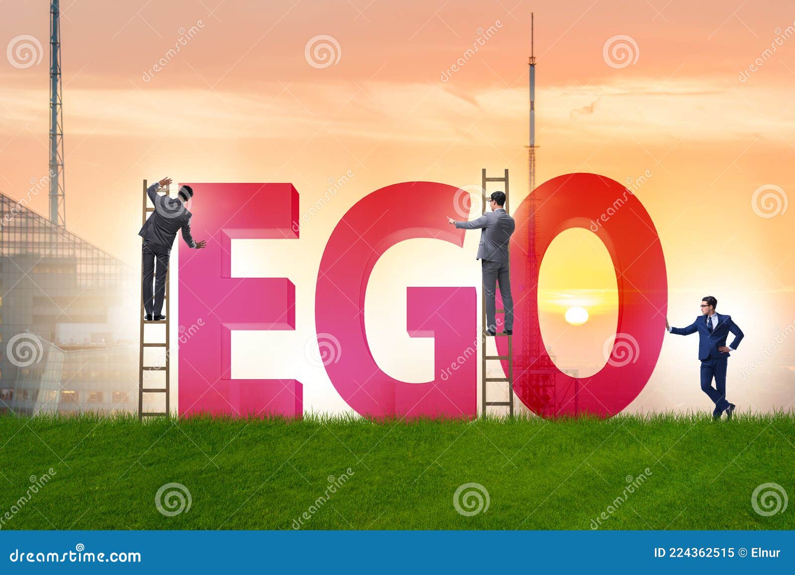 Concept of Ego with Businessman Stock Image - Image of proud, people ...